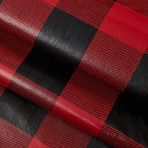 Newbridge Holiday Red and Black Buffalo Plaid Christmas Print Vinyl Flannel Backed Tablecloth, Country Rustic Red Black Cottage Check Xmas Wipe Clean Tablecloth, 60 Inch x 84 Inch Oblong/Rectangle