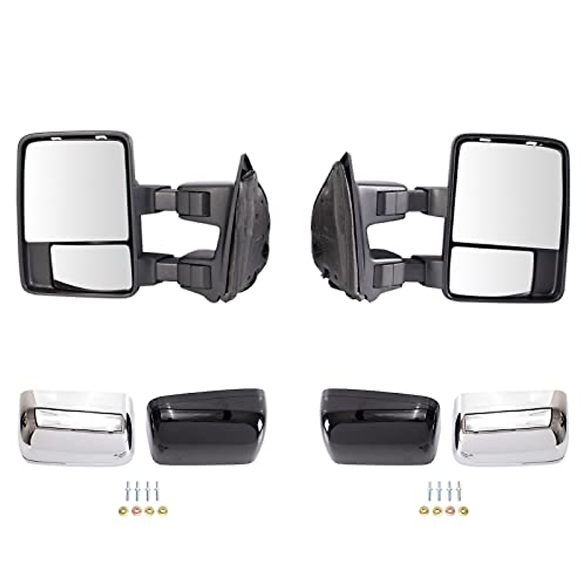 Trail Ridge Tow Mirror Power Chrome Pair for Ford SD Pickup Excursion