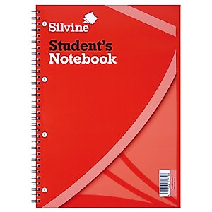 Silvine SIN141 A4 spiral bound and feint ruled students notebook, EACH