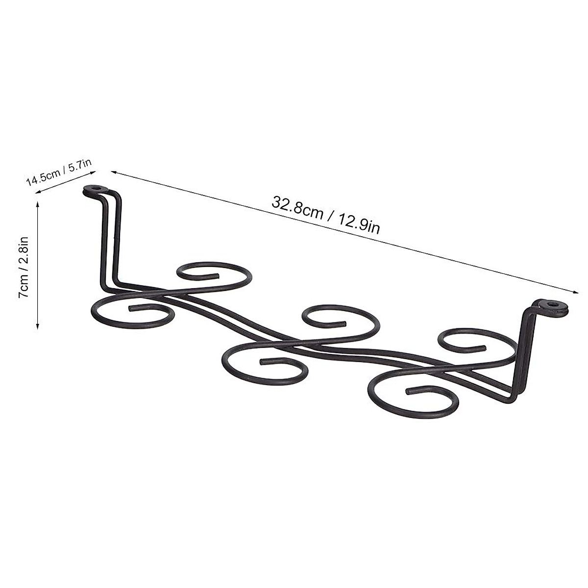 6 Bottles Wine Glass Rack,Cup Glass Stemware Iron Hanging Holder Organizer Under Cabinet Display Shelf Cup Storagefor Bar Kitchen