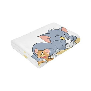 to.m and Je.rry Blanket Plush Throw Ultra Soft Premium Fluffy Flannel All Season Light Weight Sofa Couch Throw Living Room/Bedroom Warm Blanket-50 X40