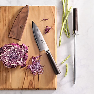 Cangshan HAKU Series 501035 X-7 Damascus Steel Forged 6-inch Chef's Knife with Sheath