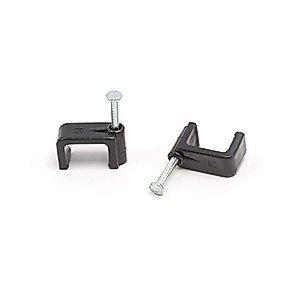 THE CIMPLE CO - Dual, Twin, or Siamese Coaxial Cable Clips, Cat6, Electrical Wire Cable Clip, 1/2 in Nail Clip and Fastener, Black (100 Pieces per Bag)