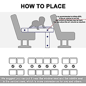 GEMGO Inflatable Airplane Bed for Toddler Travel Baby Travel Airplane Bed | Inflatable Toddler Travel Bed | Infant Airplane Bed | Fits Most Airplane Economy Seats for Convenient Toddler Travel