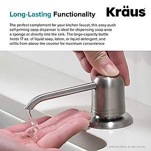 KRAUS Kitchen Soap and Lotion Dispenser in Spot Free Stainless Steel, KSD-32SFS