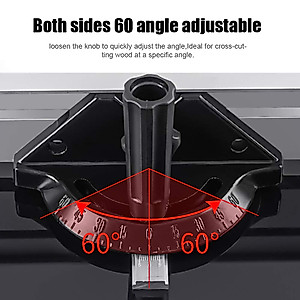 Table Saw Miter Gauge with Aluminum Miter Fence,Both Sides 60 Angle Adjustable,Be Used for Table Saws, Band Saws, Router Tables, Jointers(Black)