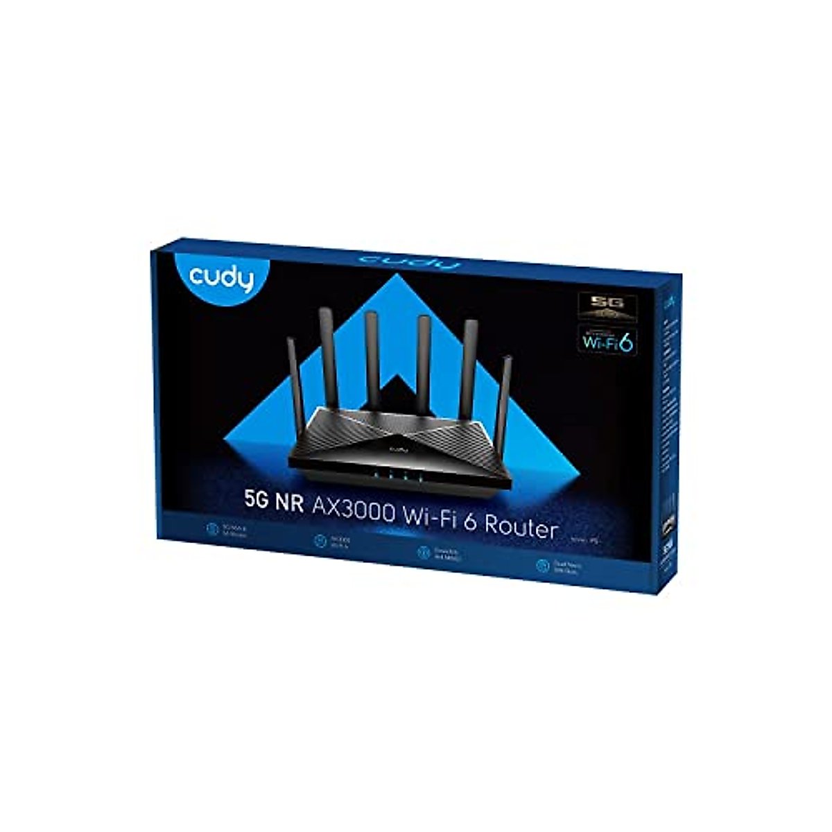 Cudy New 5G NR SA NSA AX3000 WiFi 6 CPE Router, AX3000 Dual SIM 5G Cellular Router, Qualcomm IPQ5018, SDX62, 4 x 4 MIMO, Detachable Antennas, Band Lock, VPN, Zerotier, Cloudflare, P5