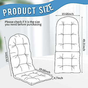 Vemkyrio 4 Pack Adirondack Chair Cushion, Waterproof&Fade-Resistant Rocking Chair Cushion - High Back Patio Cushions Lengthen, Thickened Patio Chair Pad for Outdoor and Indoor (Blue)