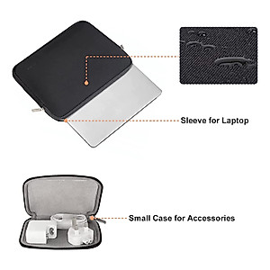 MOSISO Laptop Case 16 inch, 15-15.6 inch Laptop Sleeve Bag Compatible with MacBook Pro 16 inch, HP, Acer, Dell, Lenovo, ASUS Notebook, Neoprene Computer Sleeve Bag with Small Case, Black