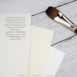 Speedball Art Products, 811210, Fluid 100 100% Cotton Artist Watercolor Paper, 8 x 8 inch Block, 140 lb Cold Press