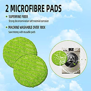 LIPTSIO Cordless Electric Mop, Scrubber Powerful Cleaner Handheld 180° Automatic Rotary +2 Extra Accessories, Polisher for Hard Wood, Tile, Vinyl, Marble and Laminate Floor (Red)