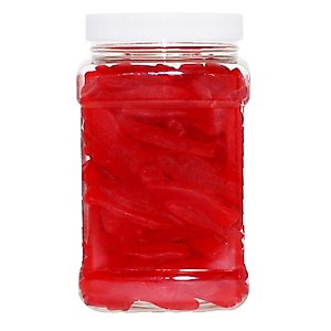Swedish Fish Red Large 3LB - Original Red Chewy Swedish Fish in 64 FL OZ Gift Ready Reusable Square Jar