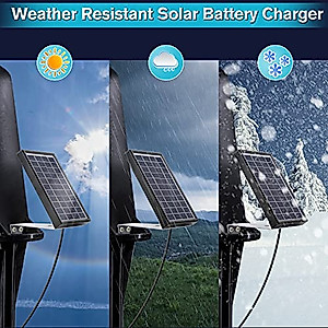 Solar Panel Deer Feeder Battery Charger 6V 3.5W, Waterproof Solar Panel Battery Charger with Aluminum Mounting Bracket and Alligator Clip Solar Panel Trickle Charger for Deer Feeder Outdoor Hunting