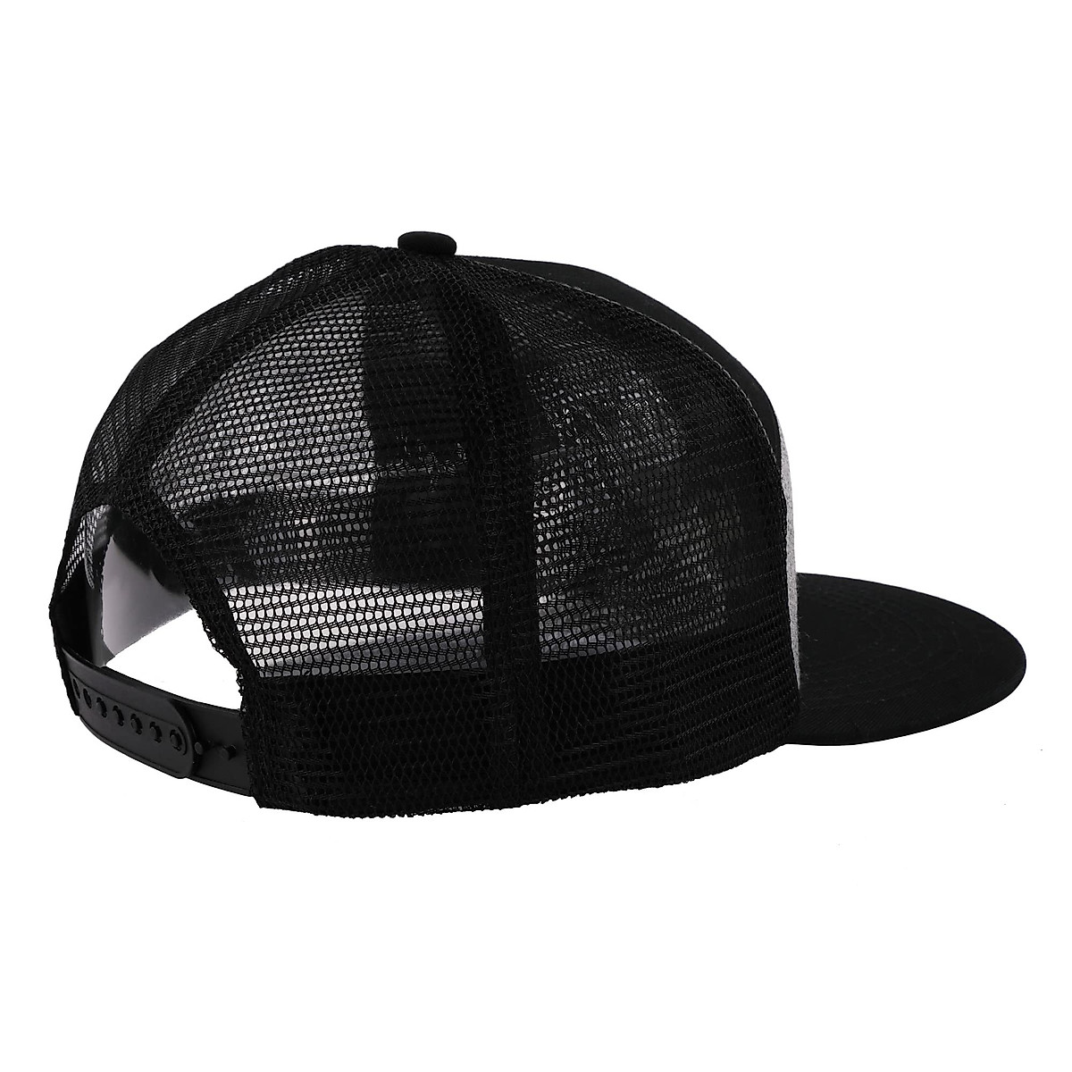 Jeep Premium 7 Panel Flatbill Snapback Patch Logo Hat for Men Heather Grey/Black