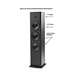 Polk Audio 5.1 Channel Home Theater System with Powered Subwoofer |Two (2) T15 Bookshelf, One (1) T30 Center Channel, Two (2) T50 Tower Speakers, PSW10 Sub | Alexa + HEOS