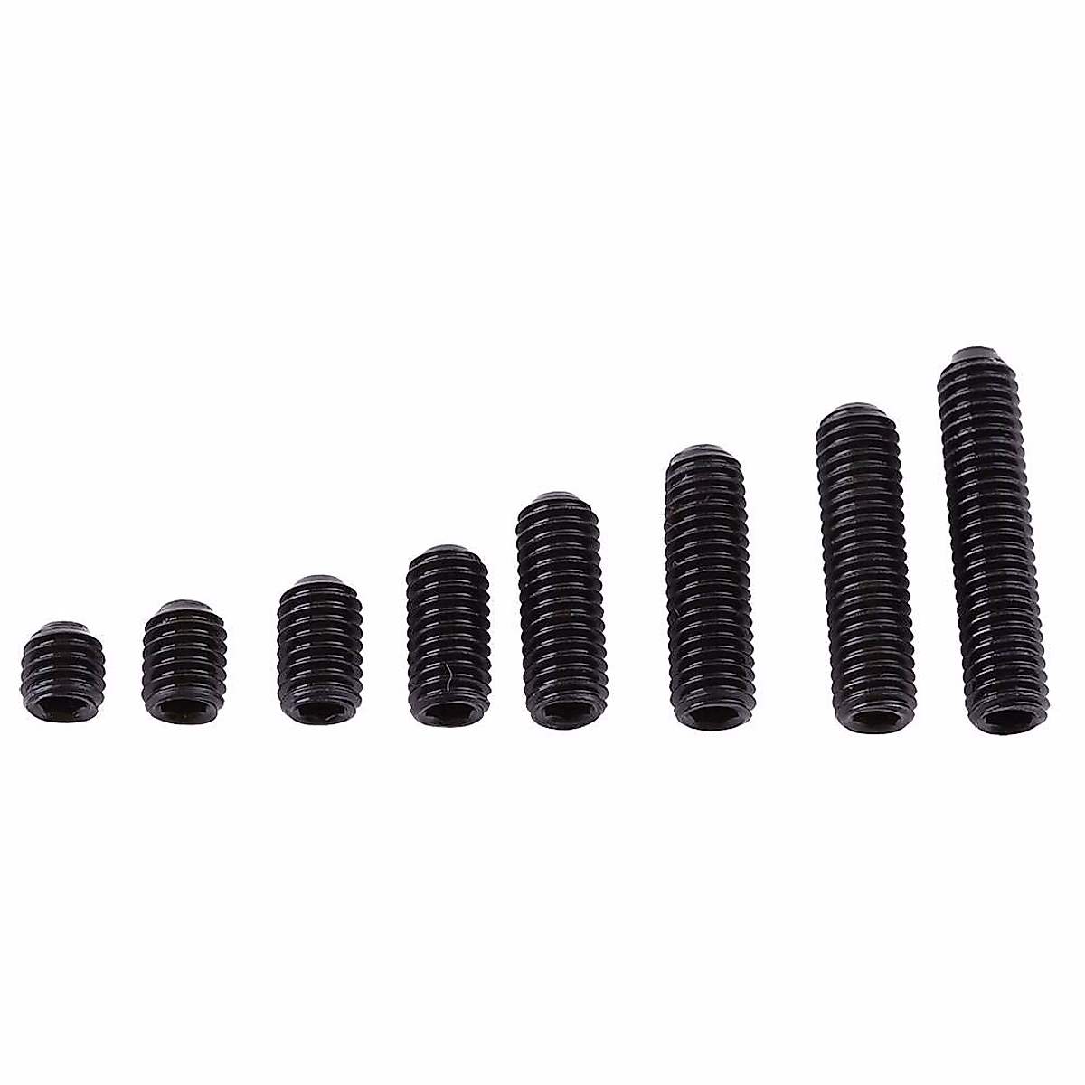 200pcs M3 Black Hex Socket Head Screw Steel Socket Cup Point Grub Set Hex Socket Set Screw Screw Assortment