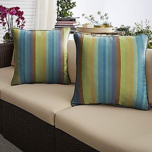 Mozaic AMZ465111SP Sunbrella Astoria Lagoon Outdoor Pillow Set, 18 x 18