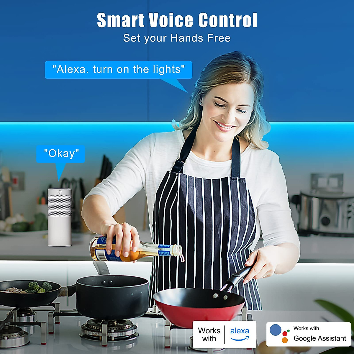 Tatazone RGBWW Smart LED Strip Lights, 32.8ft Tunable White 3000K to 6500K+RGB WiFi Led Light Strips Work with Alexa Google, Music Sync Color Changing Indoor Rope Lights for Kitchen, Room, Cabinet