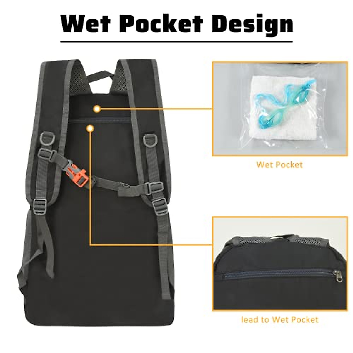 MAXTOP 30/40L Lightweight Packable Backpack for Hiking Traveling Camping Water Resistant Foldable Outdoor Travel Daypack (Black 50L, 50L)