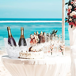 Ice Buckets for Parties - Ice Bucket - 3.5 Liter Clear Acrylic Champagne Bucket with Easy-to-Carry Handles - Good for up to 2 Wine or Champagne Bottles (2 Pack)