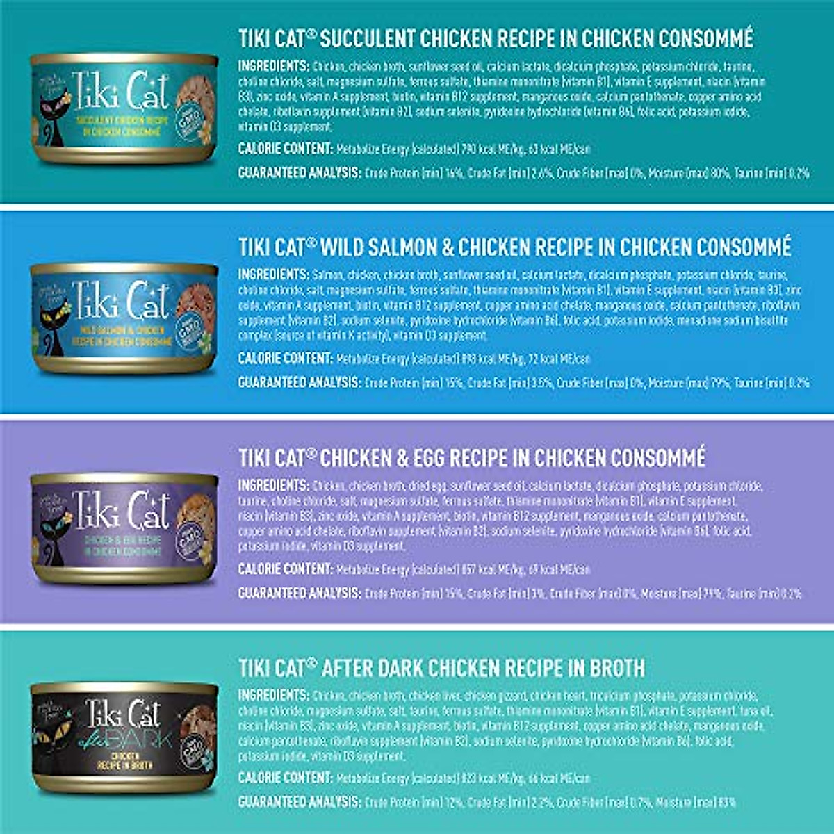 Tiki Cat Wet Cat Food Mega Pack, Chicken Craves Variety Pack, 2.8 oz. Cans (36 Count)