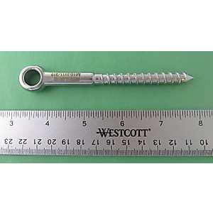 US STAINLESS 2 Pieces Stainless Steel 316 M10 Lag Screw Eye Bolt Forged 10mm x 100mm Marine Grade