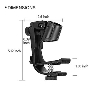 NUEVEN Drum Microphone Clip Adjustable Drum Rim Mic Clips Drum Microphone Mount Clamp (Pack of 2)