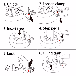 Leejec Christmas Tree Stand with Water Reservoir, Fast Clamped 10 Ft Real Tree with 5.5" Diameter, Water Level Indicator Equipped, No Assembly Required