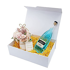 YAWOIRG White Present Box, 5 pack 13x9x4 inches, Extra Large Gift Box for Presents, Empty Magnetic Gift Box with Lid, Square Decorative Gift Boxes for Gift Wrapping, Glossy