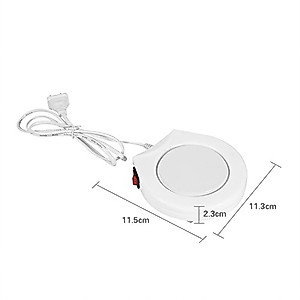 Electric Powered Cup Warmer Heater Pad,Mug Warmer 110V White Desktop USB Mug Warmer Electric Coffee Cup Heater Plate, for Desk (US Plug)