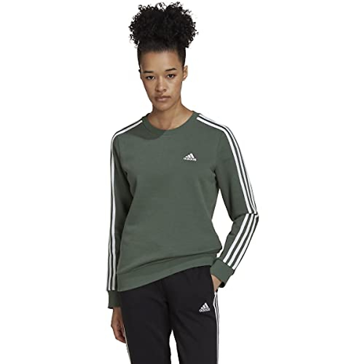 adidas Essentials 3-Stripes Womens Fleece Sweatshirt XS