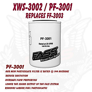 Titanium Series Fuel Filter & Water Seprator Pack Of 6 | (3) XWS-3002 | (3) PF-3001 | Replaces FF-3003