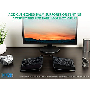 KINESIS Freestyle2 Blue Wireless Ergonomic Keyboard for PC (9" Separation), Dark Gray