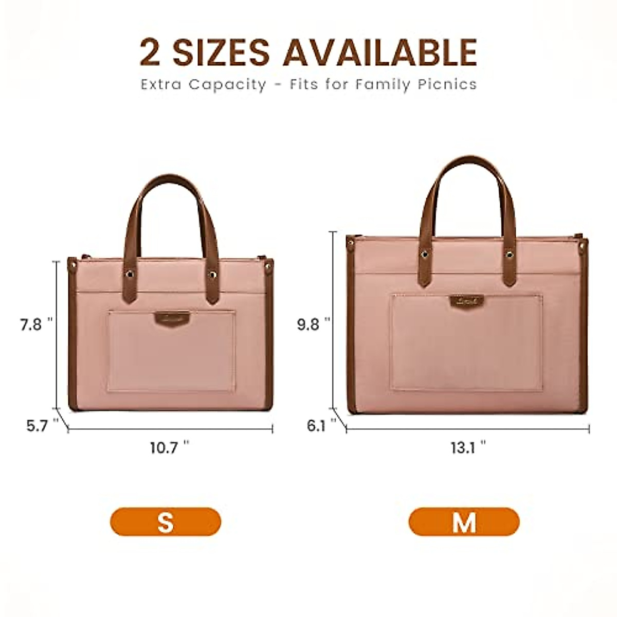 LOVEVOOK Lunch Bag Women,Lightweight Insulated Lunch Box for Picnic Beach,Pink,S