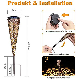 Mezone Solar Pathway Lights 2 Pack,Solar Powered LED Low Voltage Landscape Path Lights Garden Stake Lights Outdoor Dcorative Solar Lights In-Ground LED Light