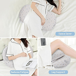 SNUGGZYMOMS Pregnancy Pillow, Bigger Size Stepped Wedge Maternity Pillow for Pregnant Women, with Adjustable & Detachable & Washable Pillow Cover, Support Cushion for Belly, Back, Legs, HIPS