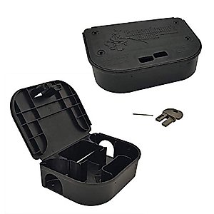 Exterminator’s Choice - Mice Bait Station - Includes Two Small Bait Station and One Key - Heavy Duty Bait Box for Mice and Other Pests - Durable and Discreet