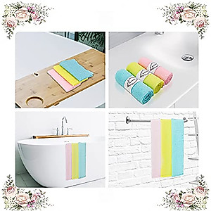 Yiclick Exfoliating Washcloth Towel [3 Pack], Japanese Exfoliating Bath Wash Cloth for Body Exfoliation, Korean Back Scrubber Washer for Shower, African Net Sponge Brush Loofah Exfoliator (3 Colors)