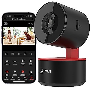 CPVAN Security Indoor Camera Wireless, 1080P FHD, Pan & Tilt, Night Vision, AI Motion Detection & Tracking, 2-Way Audio Home Security Camera for Baby, Elder, Nanny, Pet, Local and Cloud Storage