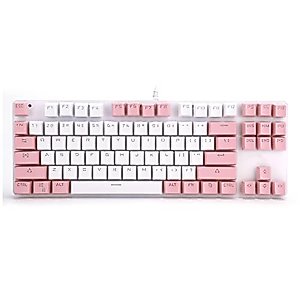 Kafuty-1 Mechanical Gaming Keyboard,Wired USB Computer Gaming Keyboard,87 Keys Mixed Light Mechanical Keyboard for Desktop/Laptop,Mechanical Blue Switch,Plug and Play(#2)