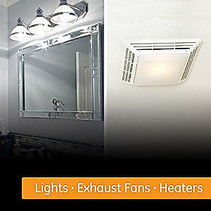 GE Push-Button Countdown Timer Switch, 5-15-30 Minute/1-2-4 Hour, ON/Off, No Neutral Wire Needed, Ideal for Lights, Exhaust Fans, Heaters, Wall Plate Included, 15318 , White