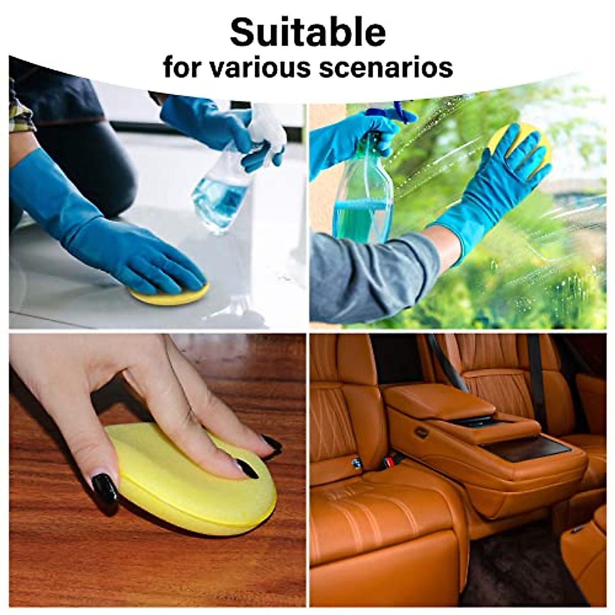 Foam Car Wax Applicator Pad - PSLER Foam Applicator Pads Detailing Round 4 inch Polishing Sponges for Car Wax Applicator Pad 24 Pack-Yellow