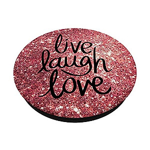Live Laugh Love - Sparkling Rose Gold & Black PopSockets PopGrip: Swappable Grip for Phones & Tablets