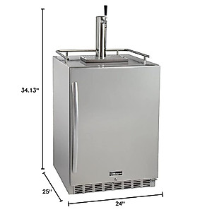 Kegco Kegerator 24" Wide Single Tap Stainless Steel Undercounter Beer Dispenser HK38SSU-1