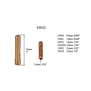 RIVERWELD TIG Collets 13N23 (3/32" & 2.4mm Orifice) Fit DB PTA SR WP 9 20 25 TIG Welding Torch 10pk
