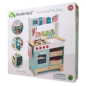 Tender Leaf Toys - Mini Chef Kitchen Range- Wooden Pretend Play Kitchen Set Develops Social, Creative and Imaginative Skills, Gender-Neutral - Age 3+