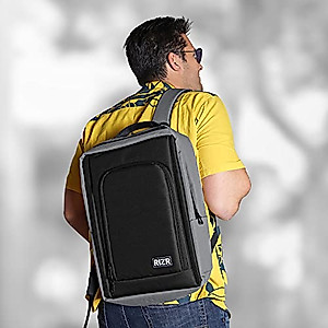 RIZR Commuter Backpack with Built-in Removable Laptop Riser. Premium Slim-Line Designed Computer Bag for Men and Women. Use for School or Work. Fits Up to 15.6 Inch Notebooks. Black and Gray.