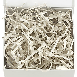 Hallmark 4" Small Gift Box with Bow and Shredded Paper Fill (Off-White) for Weddings, Graduations, Christmas, Bridesmaids Gifts