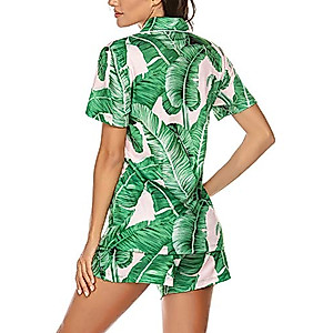 Ekouaer Womens Short Pajamas Set Soft Cotton Sleepwear Pjs Set with Printed Pattern(PAT3,Medium)