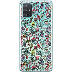 Slim TPU Phone Case Compatible with Samsung Galaxy A72 A71 5G A70 A51 A32 A21 A11 A12 A01 Zombie Hands Clear Halloween Protective Cover Soft Cool Silicone Durable Horror Flexible, Pattern